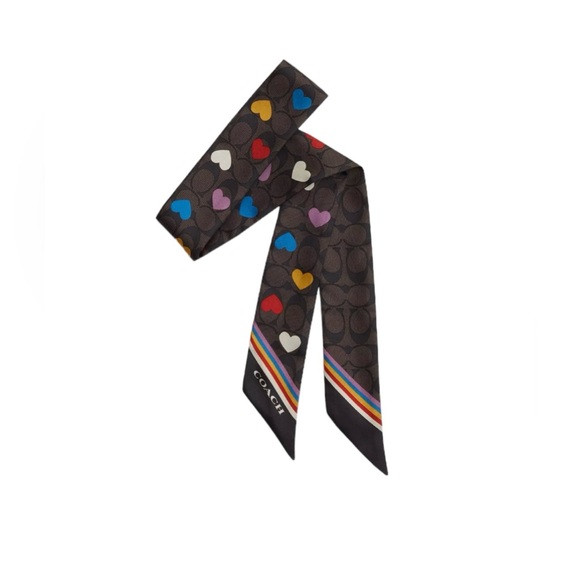 Coach | Accessories | Coach Multicolor Heart Print Scarftwilly | Poshmark